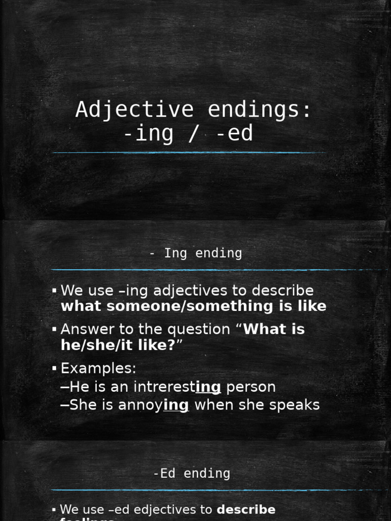 Adjective Endings | PDF