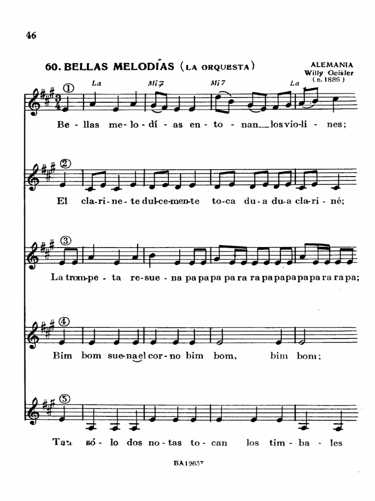 Bellas Melodias (PG 46 y 47 Libro 70 Canones) | PDF