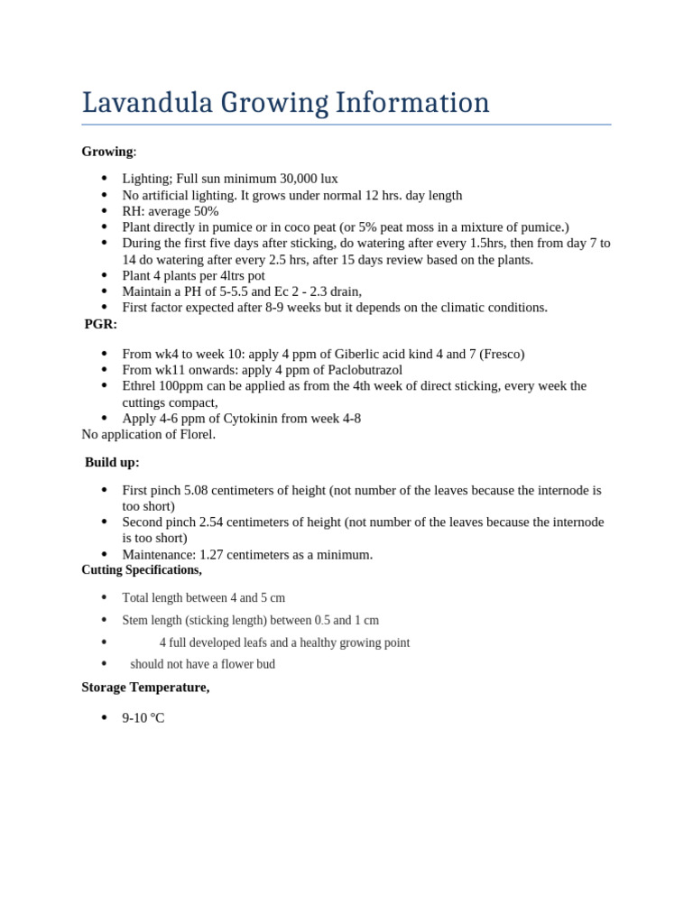 Lavandula Report On Growing | PDF