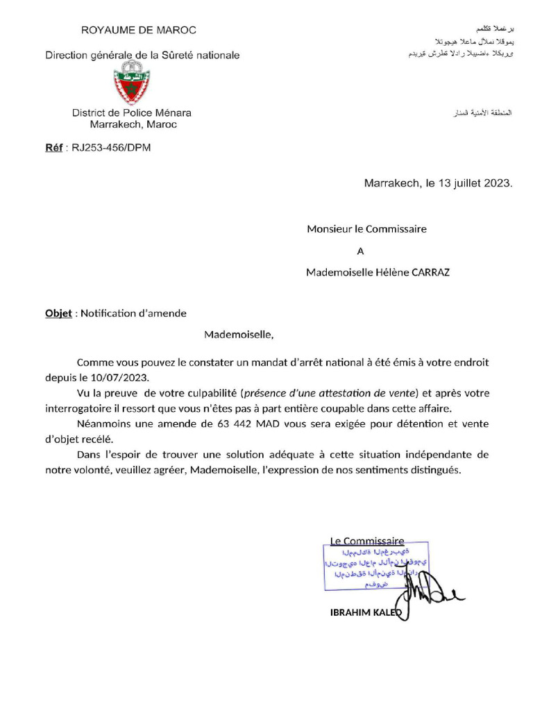 Préfecture de PolicE MARRAKECHE F | PDF