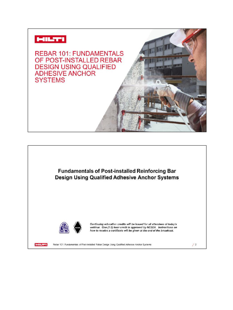 Rebar 101 Fundamentals of Post-Installed Reinfrocing Bar Design June ...