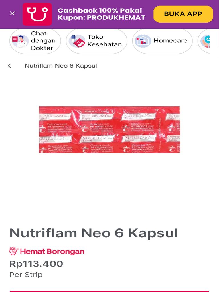 Nutriflam Neo 6 Kapsul - Manfaat, Dosis, & Efek Samping | PDF