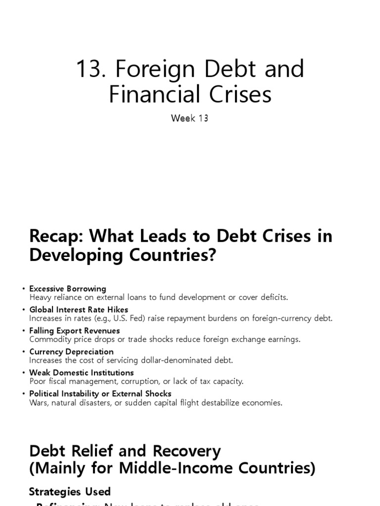 Dev - Week12 - Ch13 - Foreign Debt and Financial Crisis | PDF ...