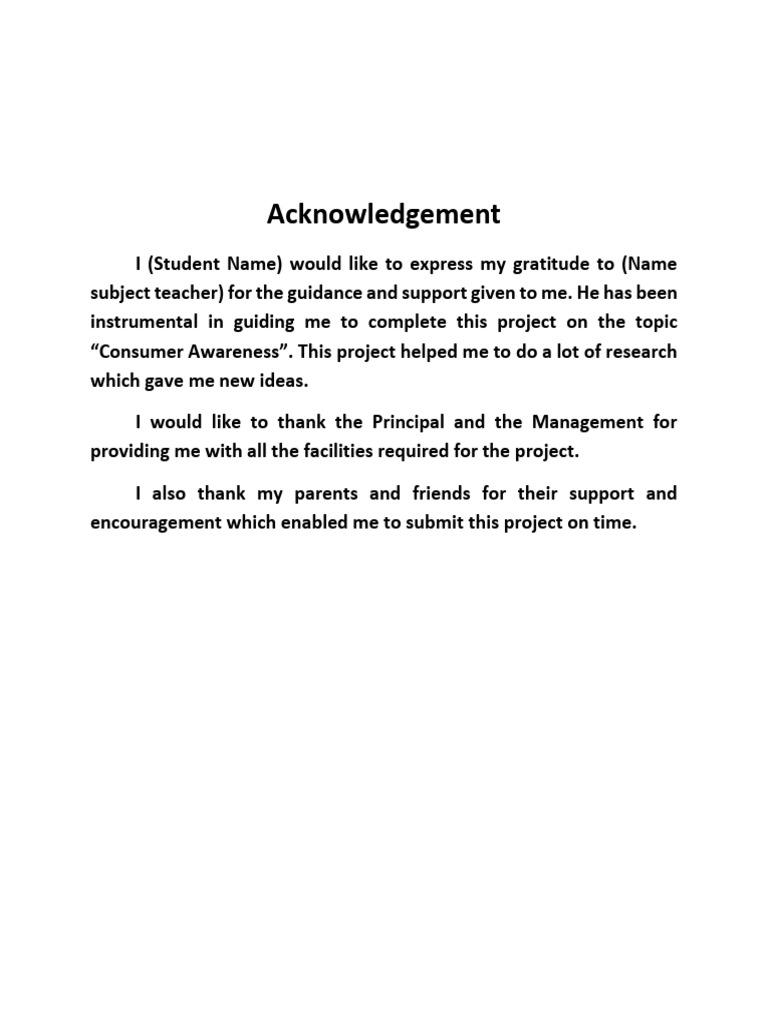 Project Acknowledgement | PDF