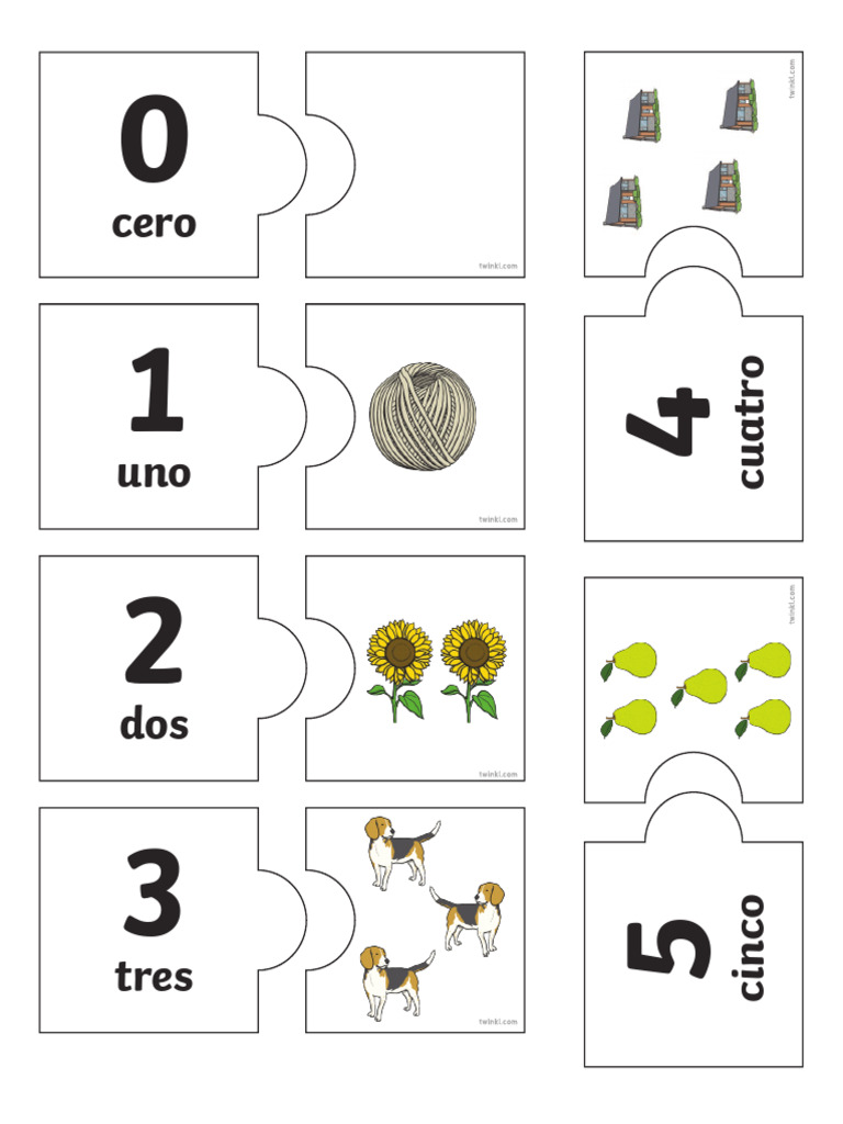 Sa M 65 Rompecabezas Nmero Cantidad Del 0 Al 10. Ver 2 | PDF