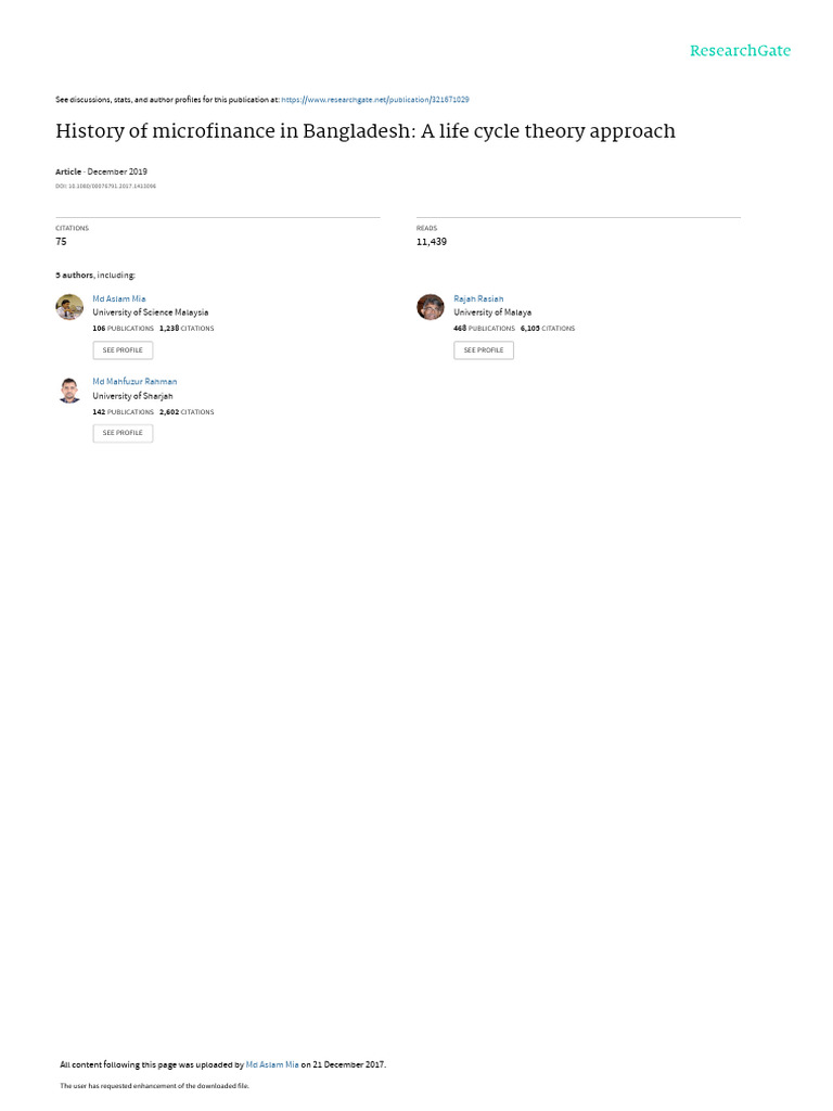 History of Microfinance Mia | PDF | Microfinance | Microcredit