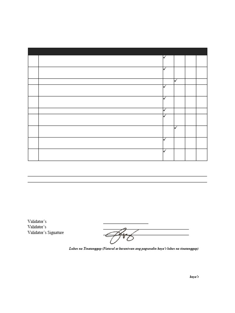 Translation Validation Form For Validators | PDF