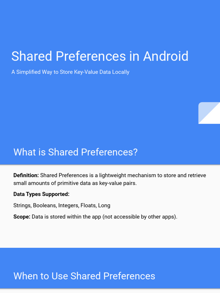 Shared Preferences in Android | PDF