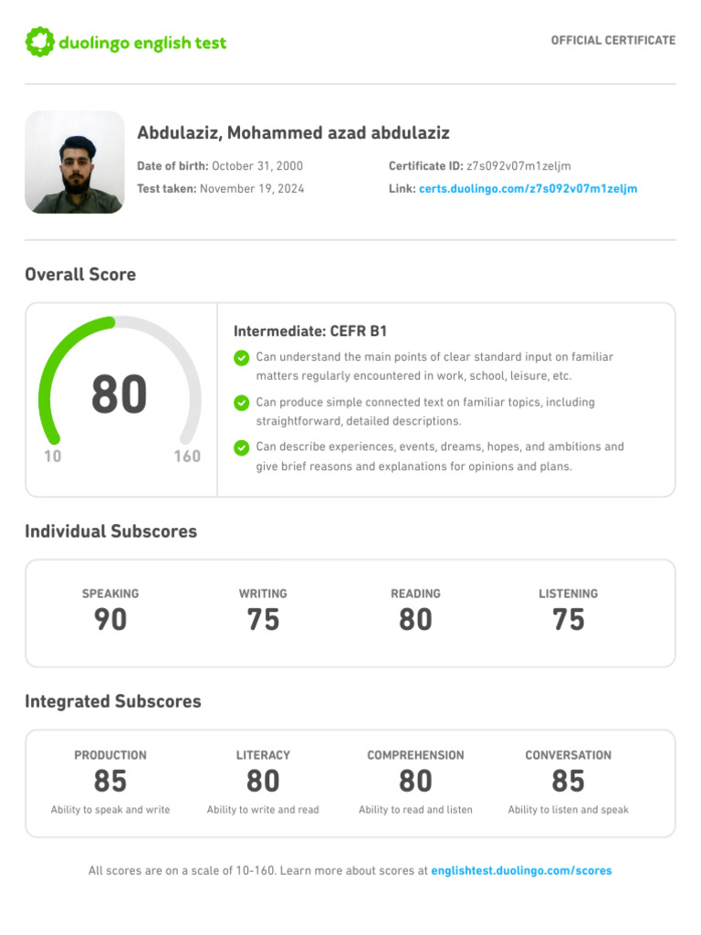 Duolingo English Test | PDF