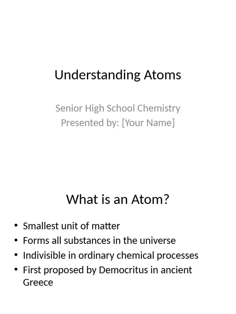 Atoms Presentation 10 Slides | PDF