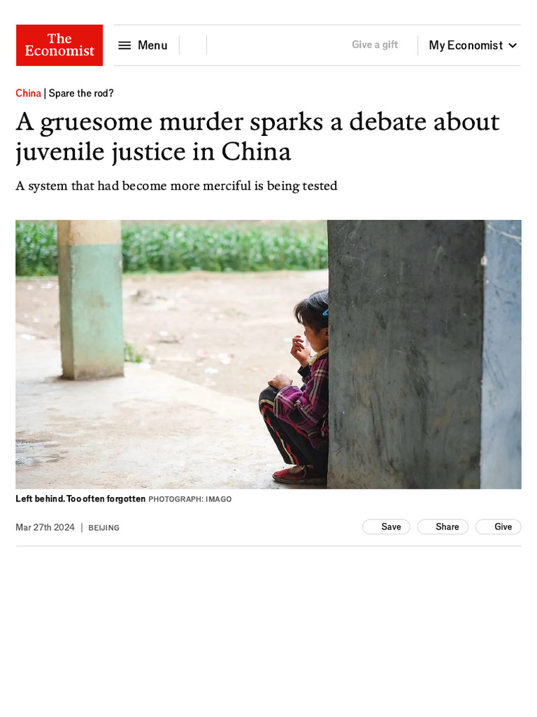Handan Murder Case: Juvenile Justice Debate | PDF | Murder | Crimes