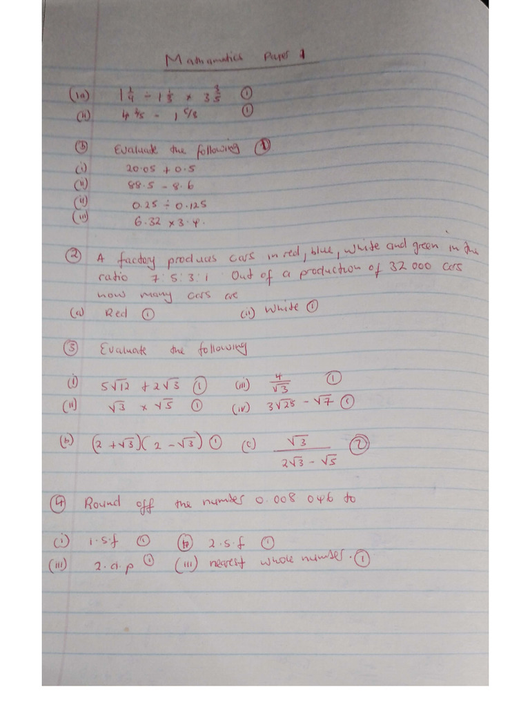 o Level Paper l Maths Skill Sets | PDF