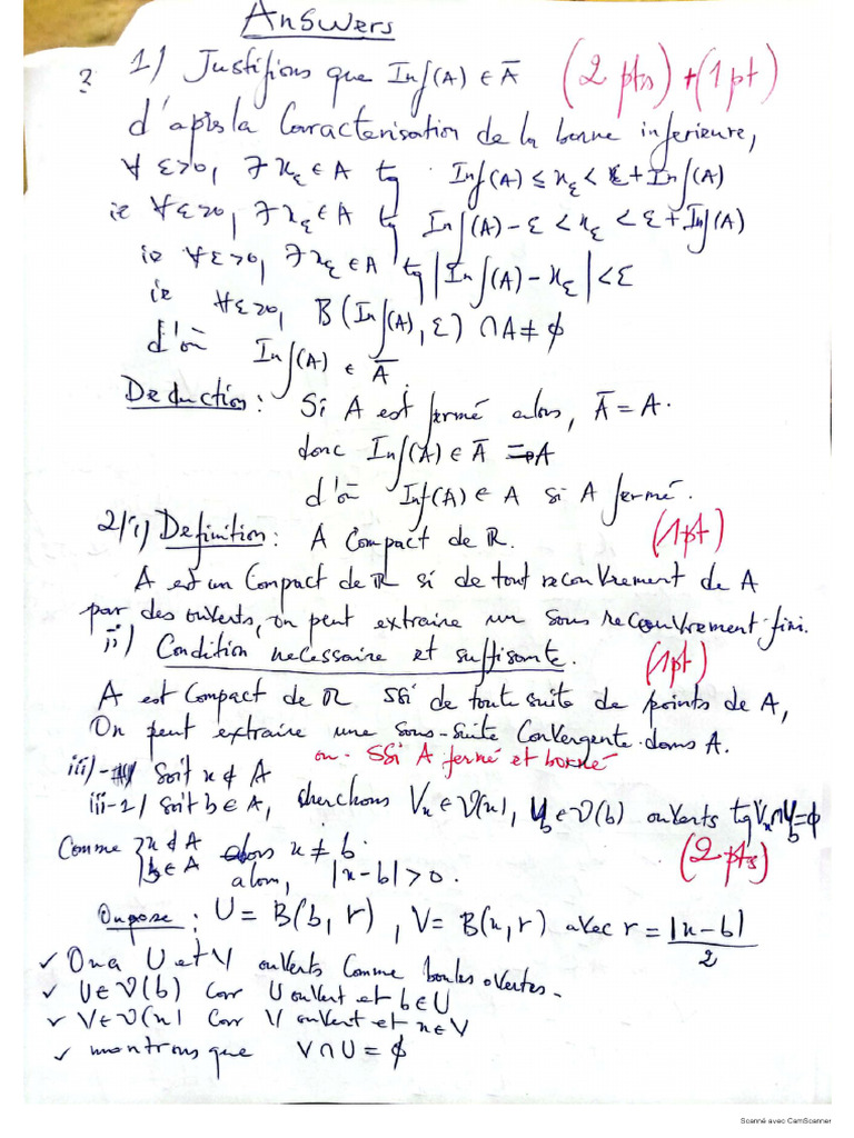 Corrigé Exam MA121 | PDF