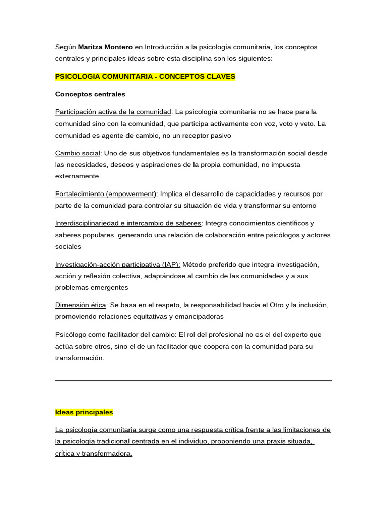 Maritza Montero en Introducción A La Psicología Comunitaria | PDF