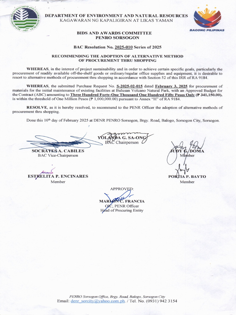 Bac Reso - Alternative Procurement | PDF