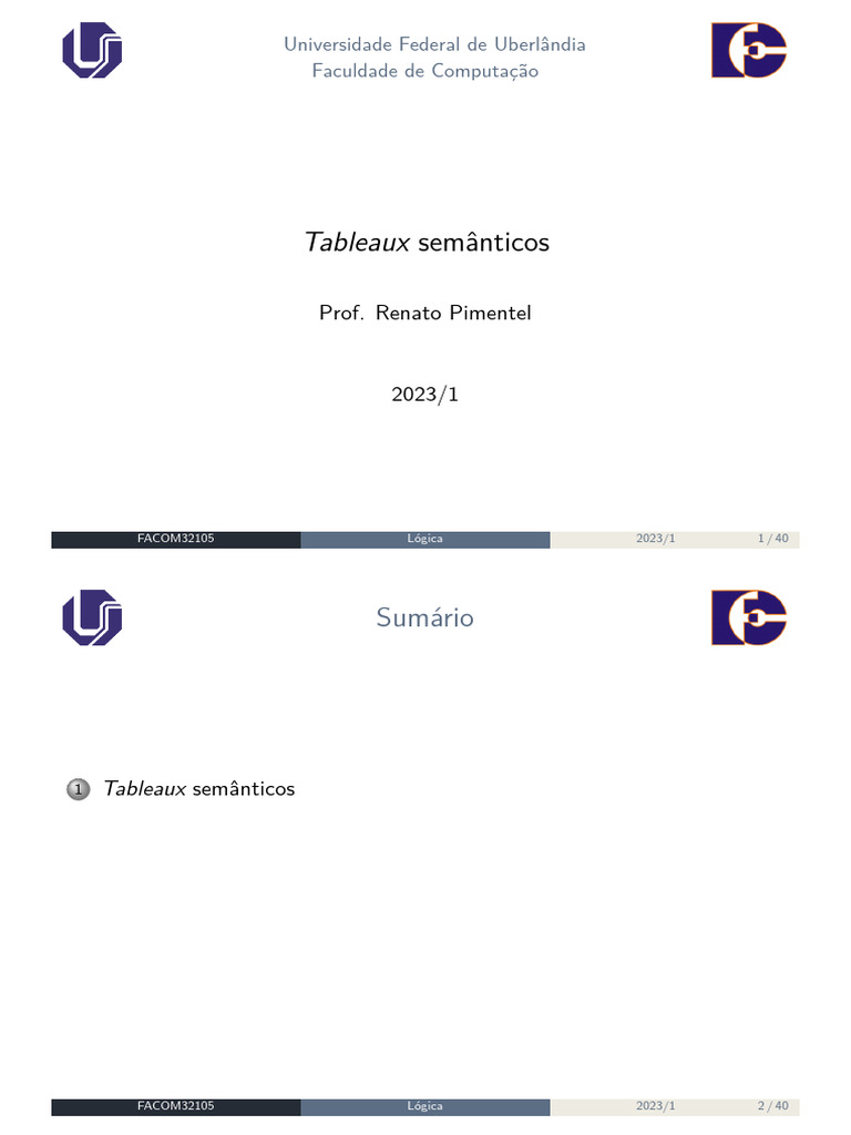 Exercício de Tableau-Logica | PDF | Axioma | Raciocínio dedutivo