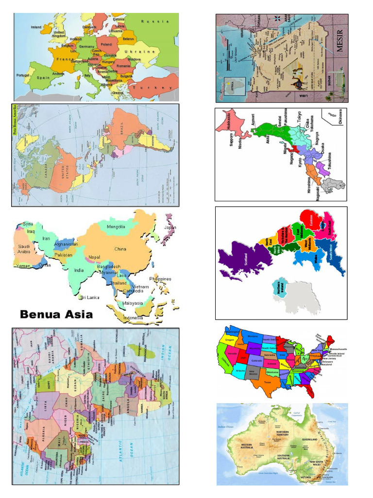 Peta Benua Dan Negara | PDF