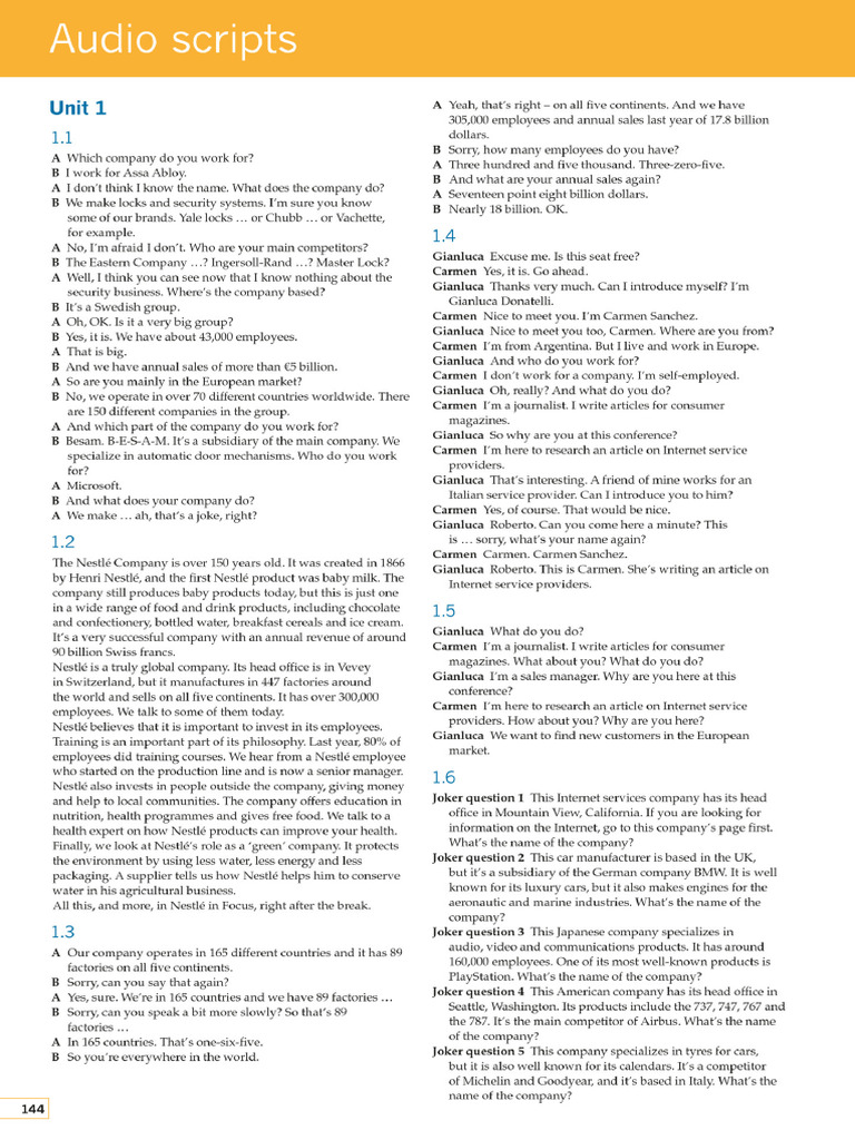 BR Pre-Intermediate Scripts | PDF