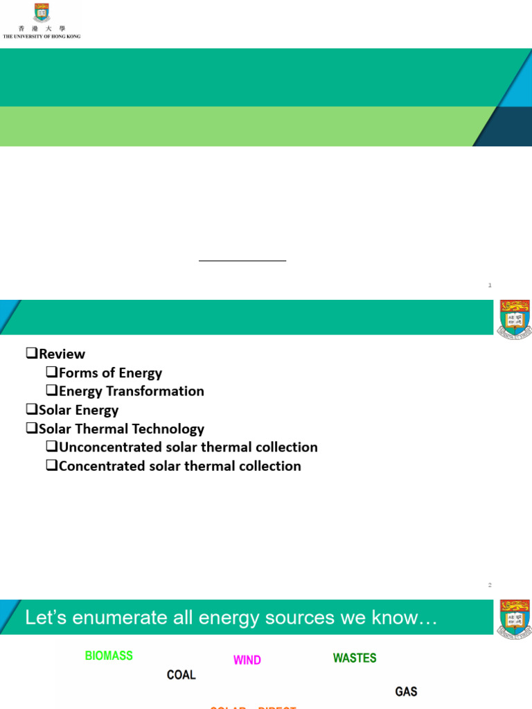 Energy Conversion and Solar Thermal Energy Revised | PDF | Greenhouse ...