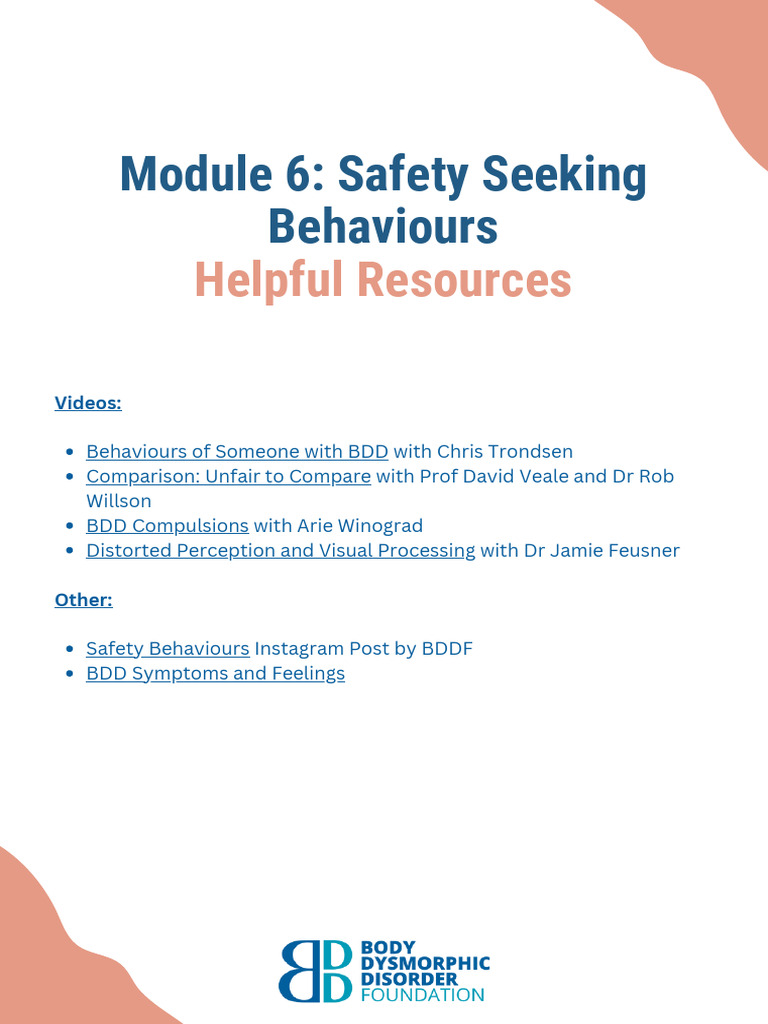 Understanding BDD Safety-Seeking Behaviours | PDF | Mirror | Behavior