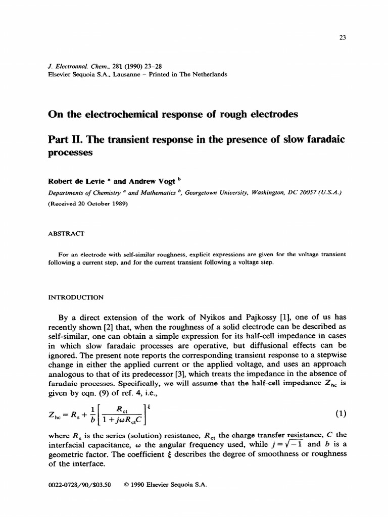 JEAC, 281 (1990) 23-28 - de Levie | PDF | Electrical Impedance ...