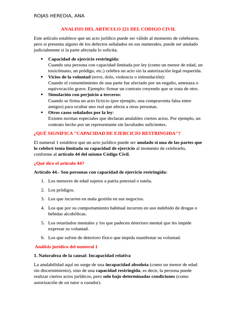 Análisis del Artículo 221 del Código Civil | PDF | Guardián legal ...