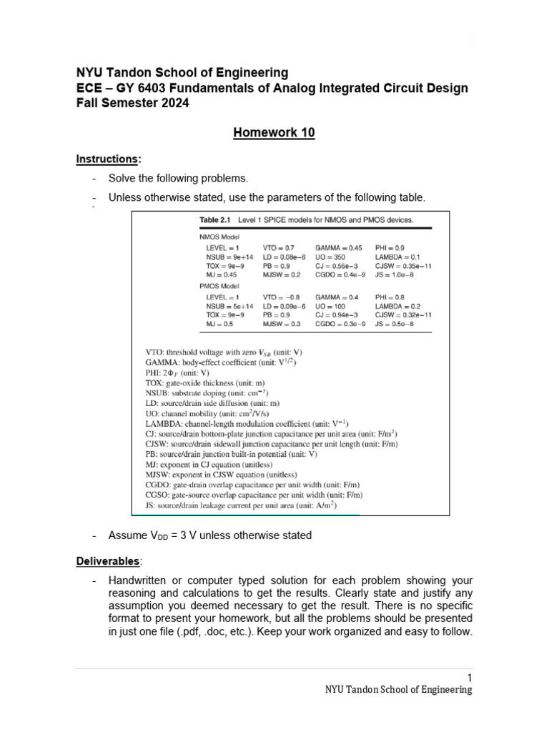 Homework 10 | PDF | Amplifier | Computer Engineering
