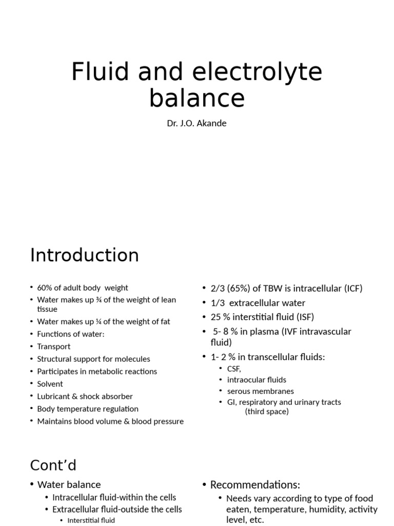 Fluid and Electrolytes Balance | PDF | Angiotensin | Physiology