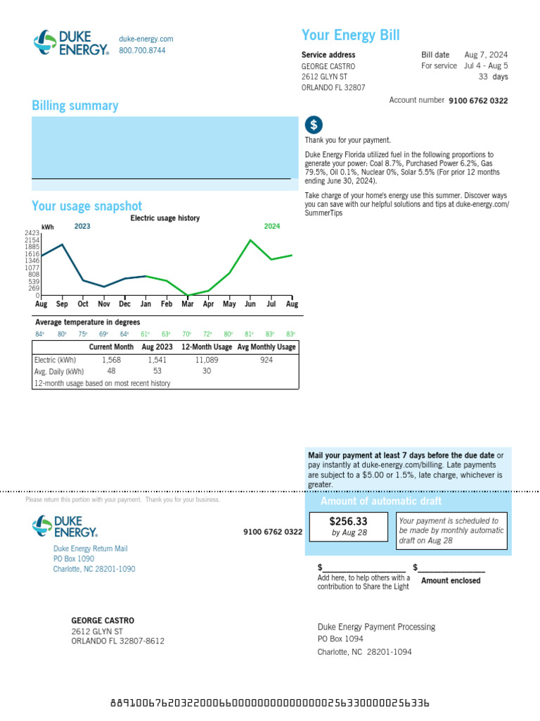 Billing Summary: Your Energy Bill | PDF | Power (Physics) | Electric Power