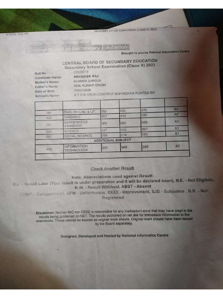 Class X Certificate | PDF