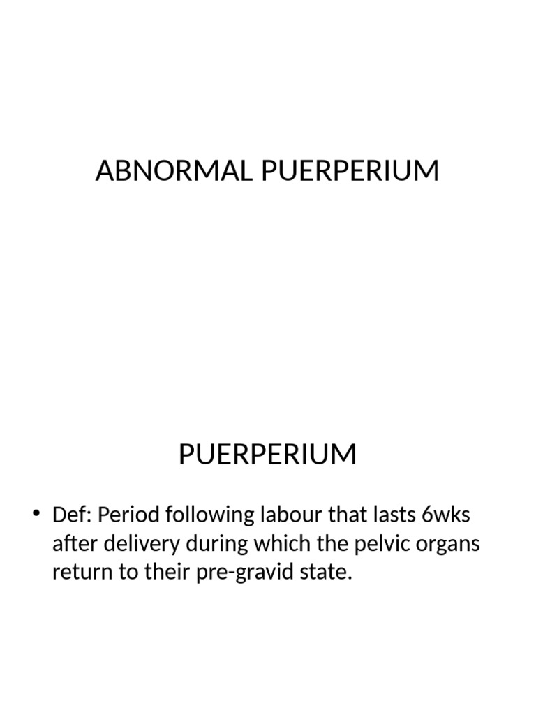Understanding Abnormal Puerperium Complications | PDF | Postpartum ...