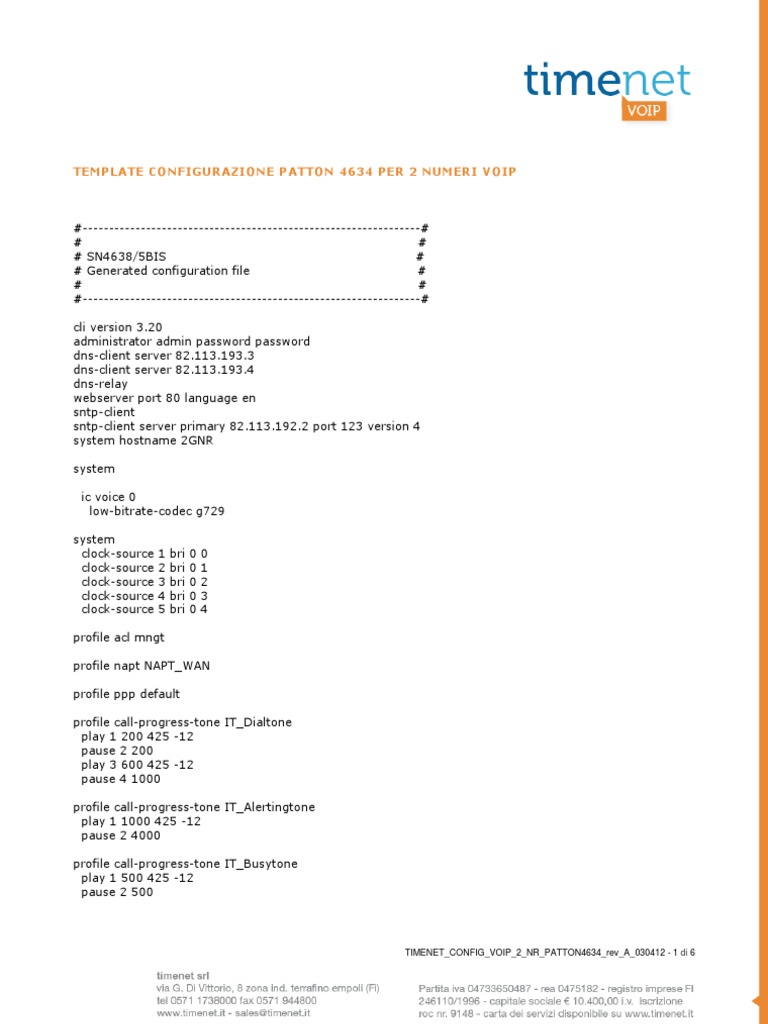 Patton 4634 VoIP Configuration Guide | PDF | Voice Over Ip | Session ...