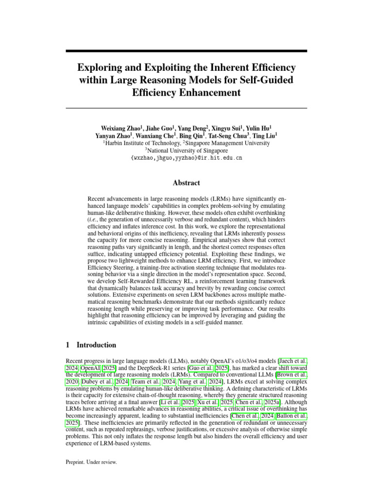 Exploring and Exploiting The Inherent Efficiency Within Large Reasoning Models For Self-Guided ...