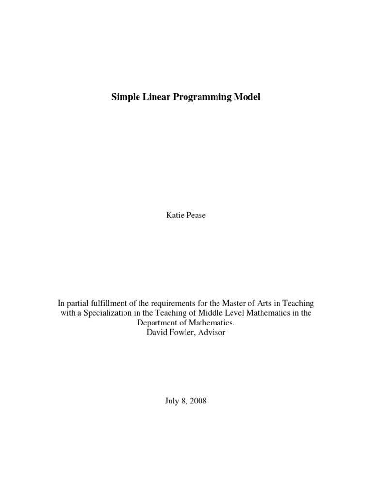 Pease Edited Final | Download Free PDF | Linear Programming | Vertex (Graph Theory)