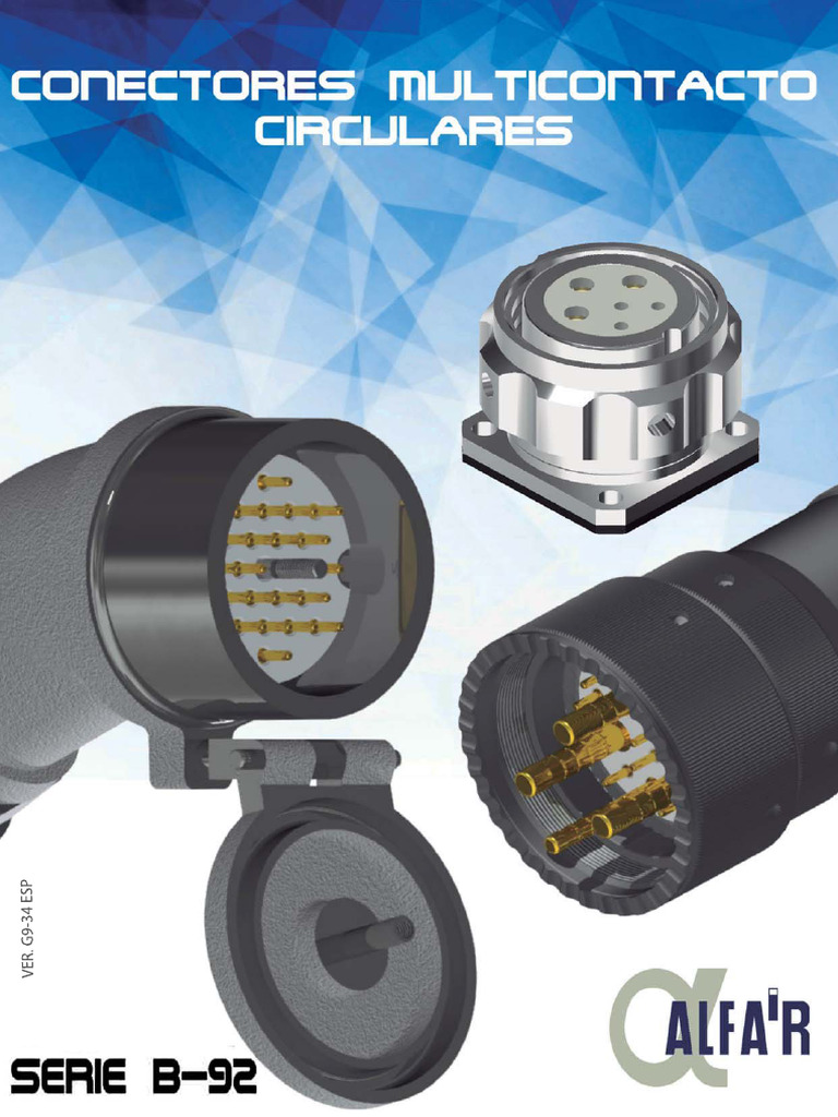 Chn Alfar 连接器产品手册conectores Circulares Multicontacto Catalogo b92 Espg9 34 1 | PDF | Conector ...