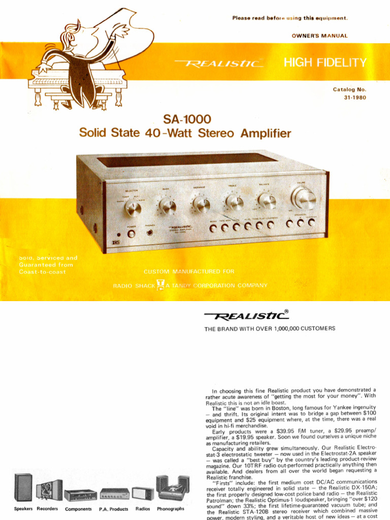Hfe Realistic Sa-1000 en | PDF
