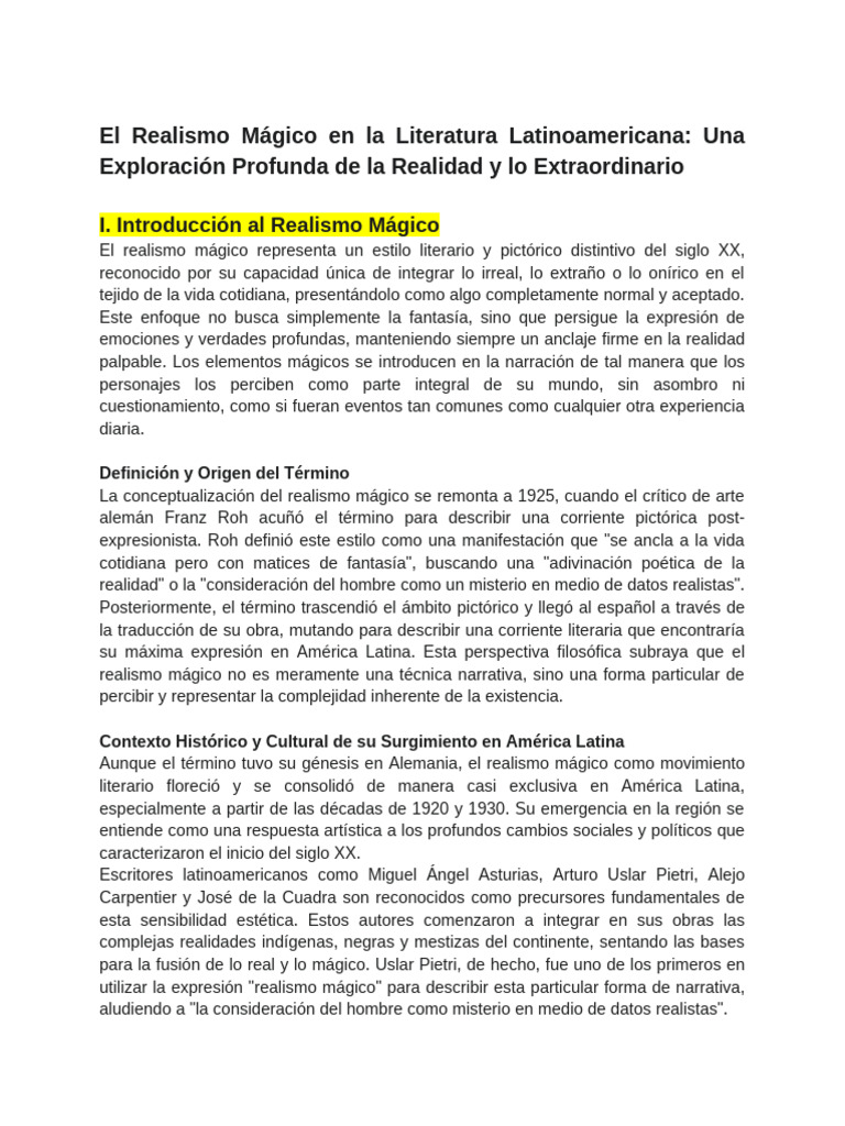 Apuntes Sobre El Realismo Mágico | PDF | Realismo literario | Gabriel ...