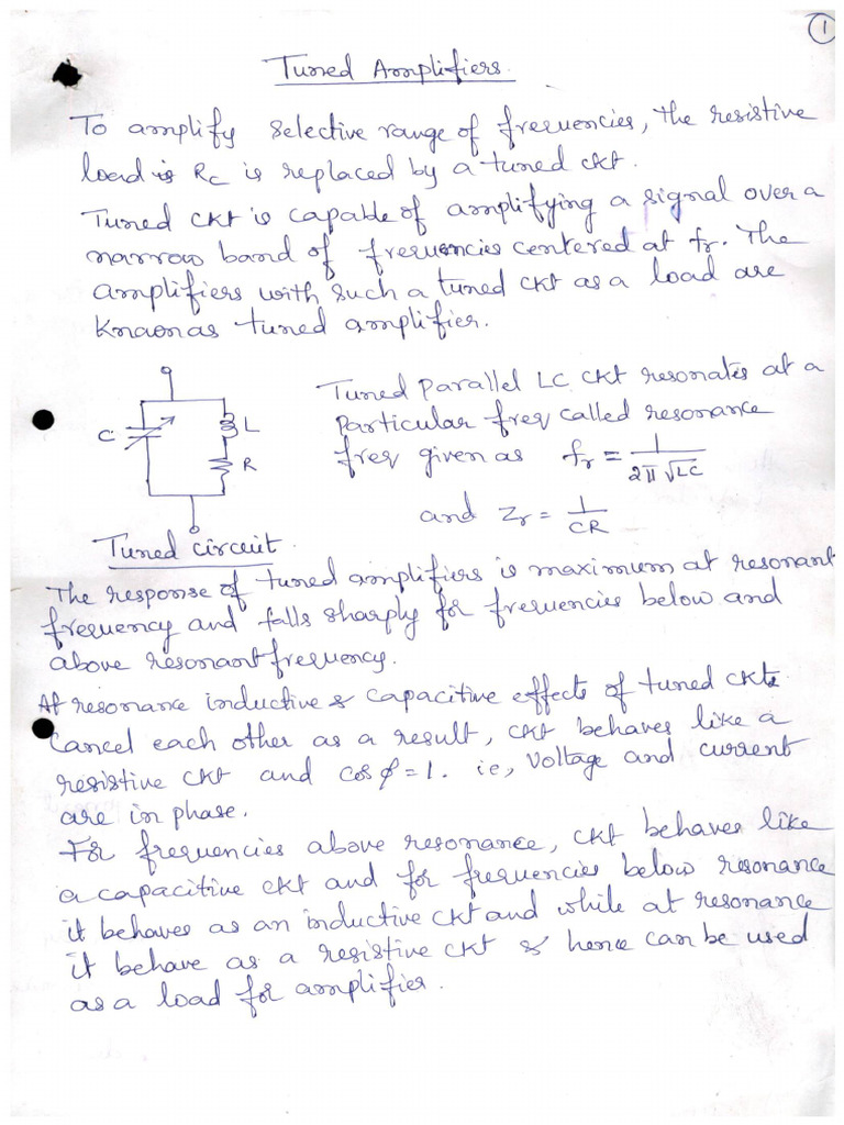 Unit-II Tuned Amplifiers | PDF