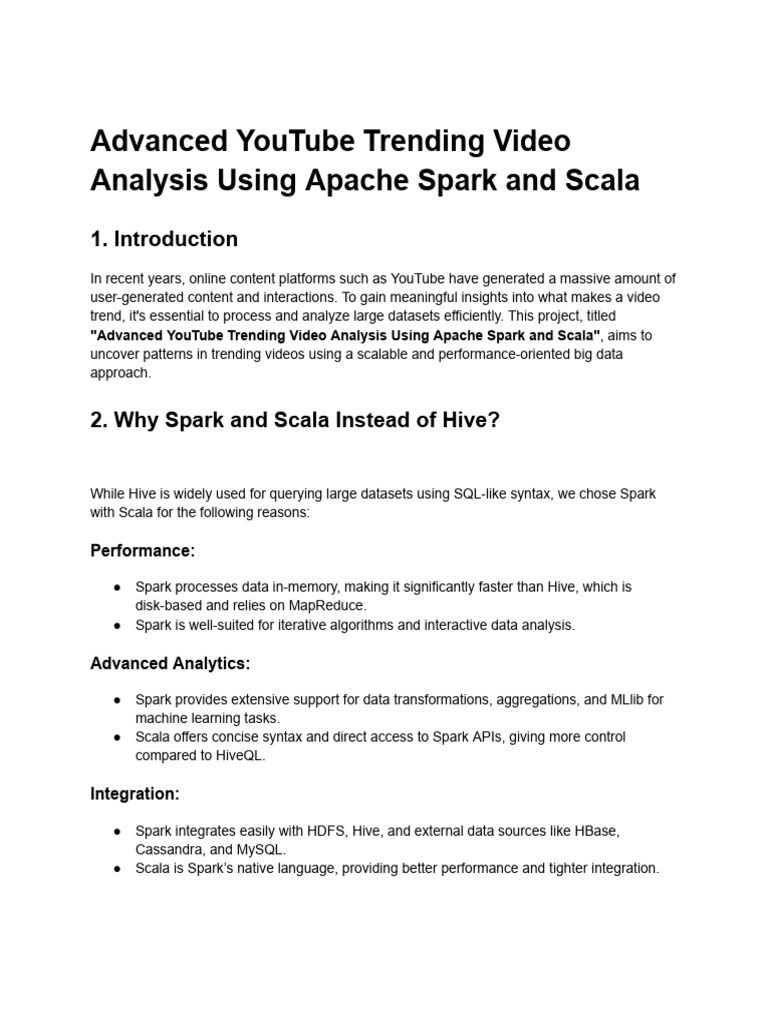Report Youtube Trending Video Analysis | PDF | Apache Spark | Apache Hadoop