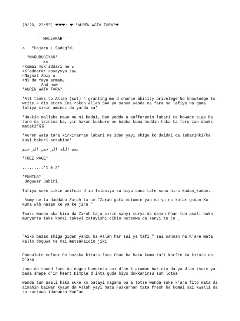 Auren Wata Tara Doc-2 | PDF