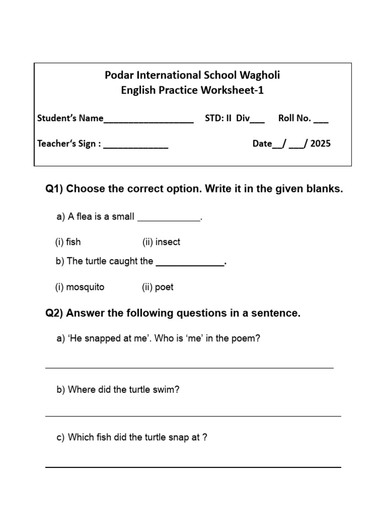 II English Practice Paper | PDF