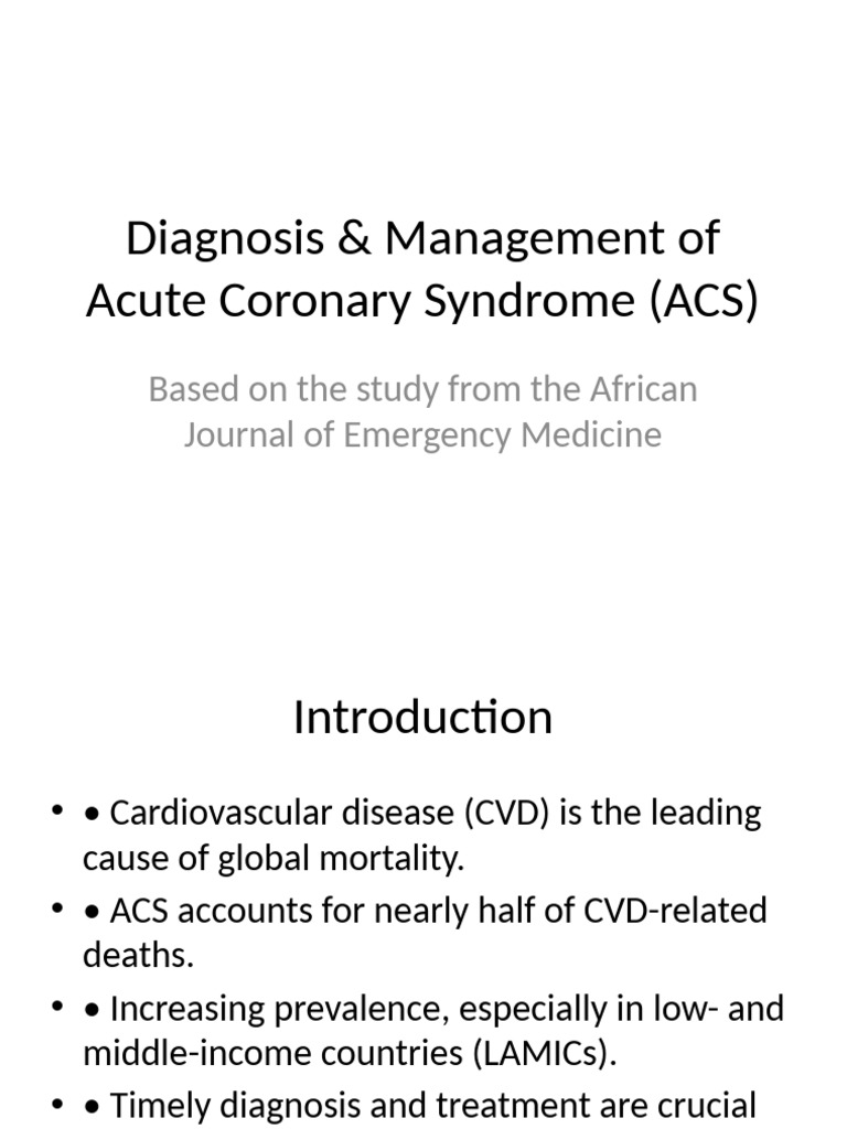 ACS Management Presentation Final | PDF | Myocardial Infarction ...