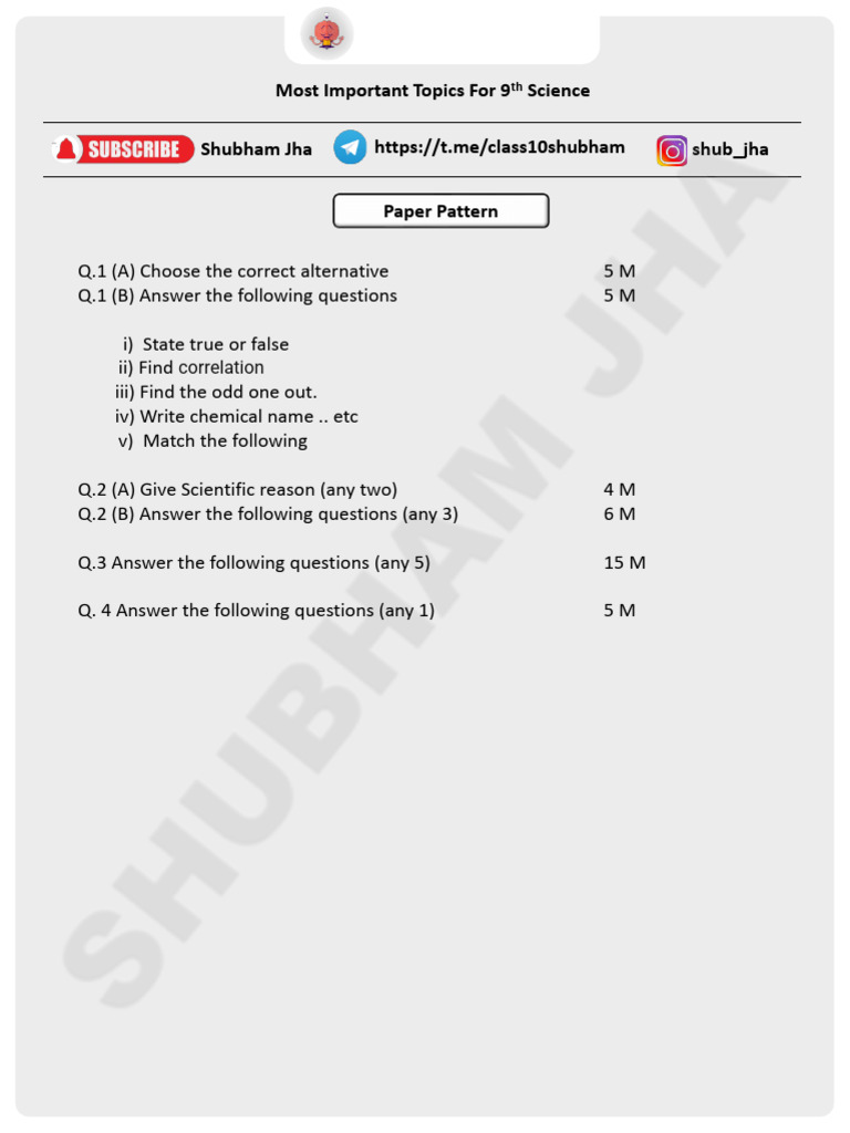 Class 9 Science Important Questions | PDF | Mirror | Heredity
