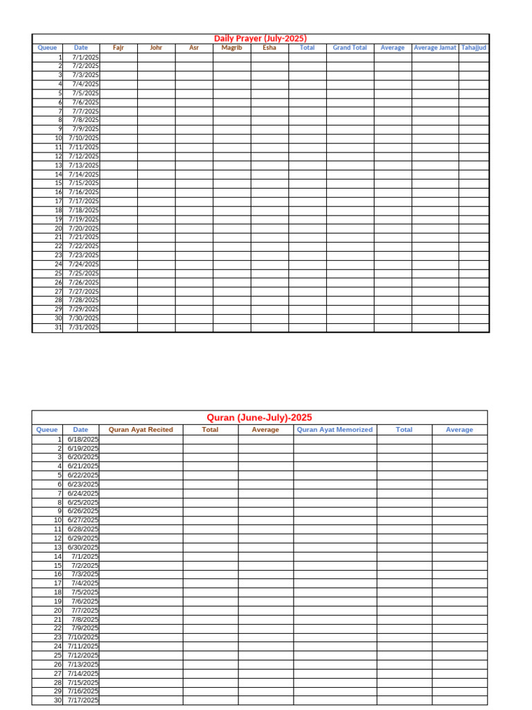 Daily Prayer Form | PDF