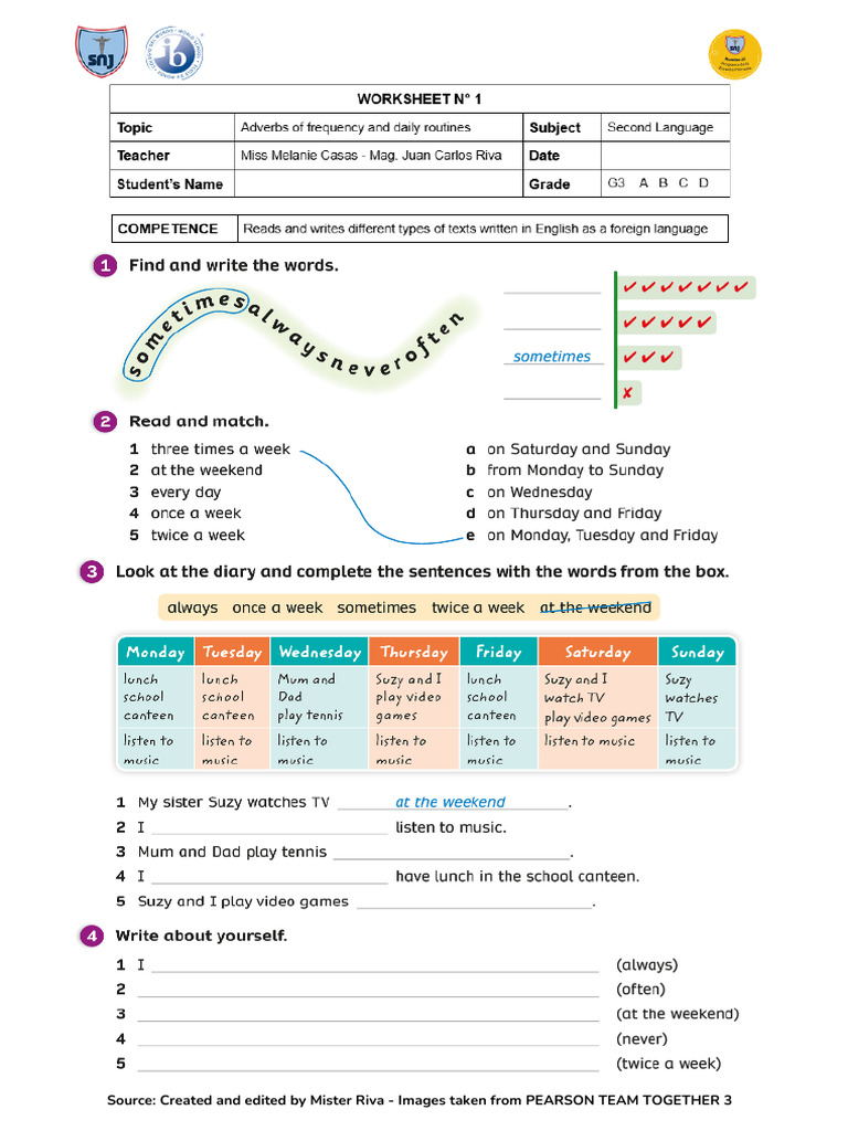 Worksheet & Exams Second Language | PDF