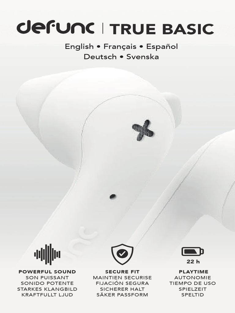Defunc True Basic Earbuds Manual | PDF | Headphones | Electromagnetic ...