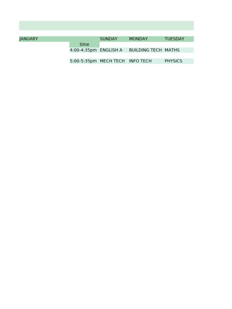 Study Timetable | PDF