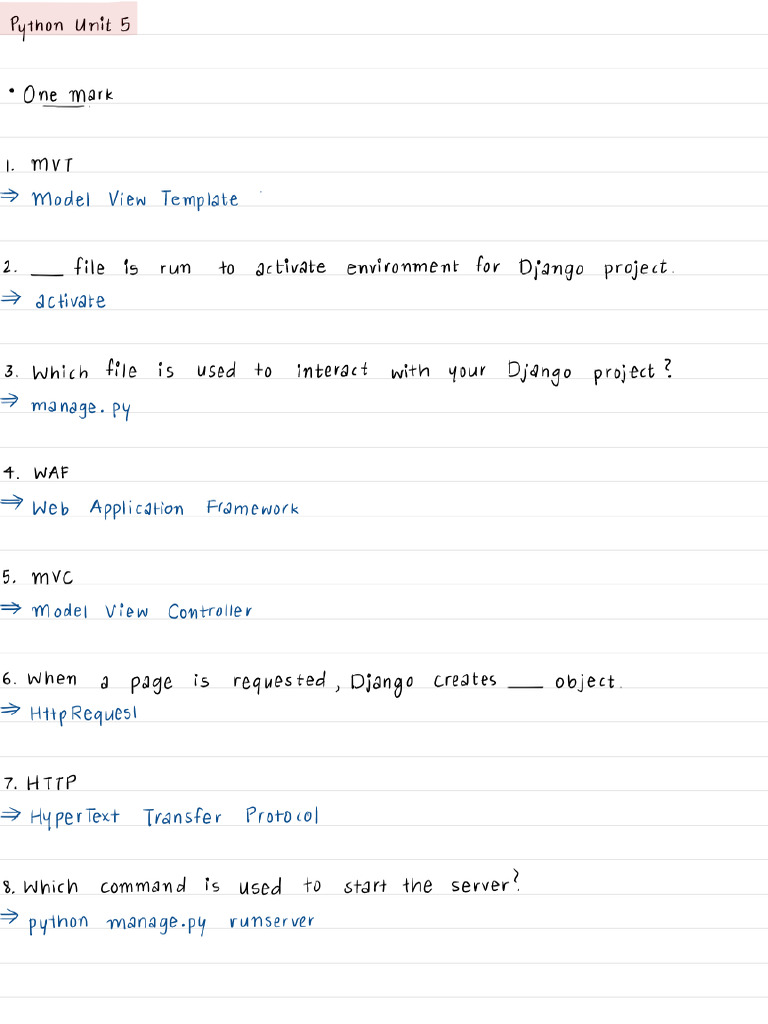 Python Unit 5 Django | PDF