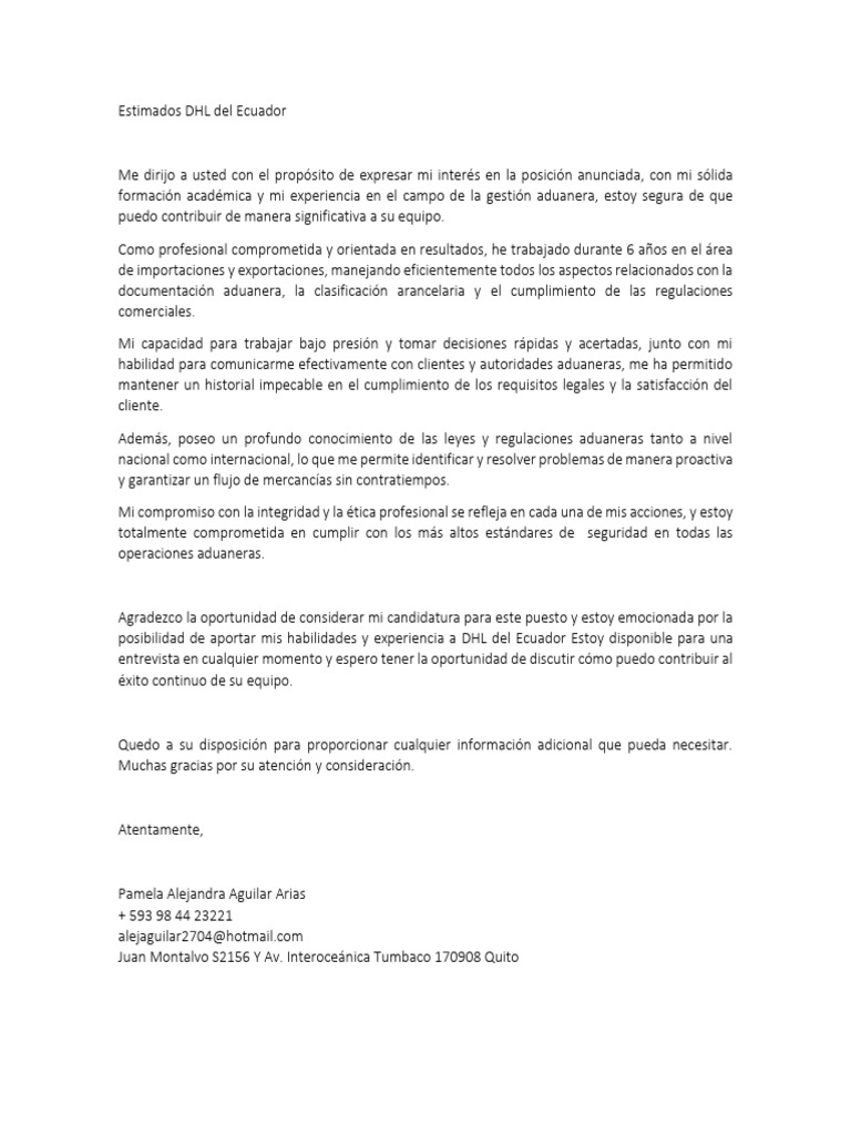 Carta Presentacion | PDF