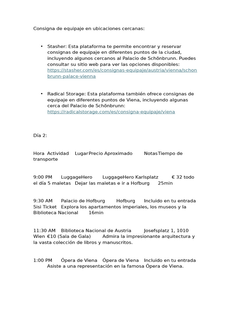 Consigna de Equipaje en Viena | PDF